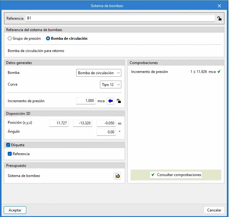 Configuración Sistemas de bombeo con CYPEPLUMBING